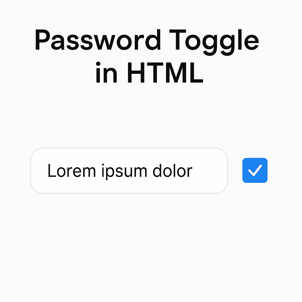 Password Toggle in HTML - Show or Hide Password Easily - CSS Lab42 | Collection of CSS generators