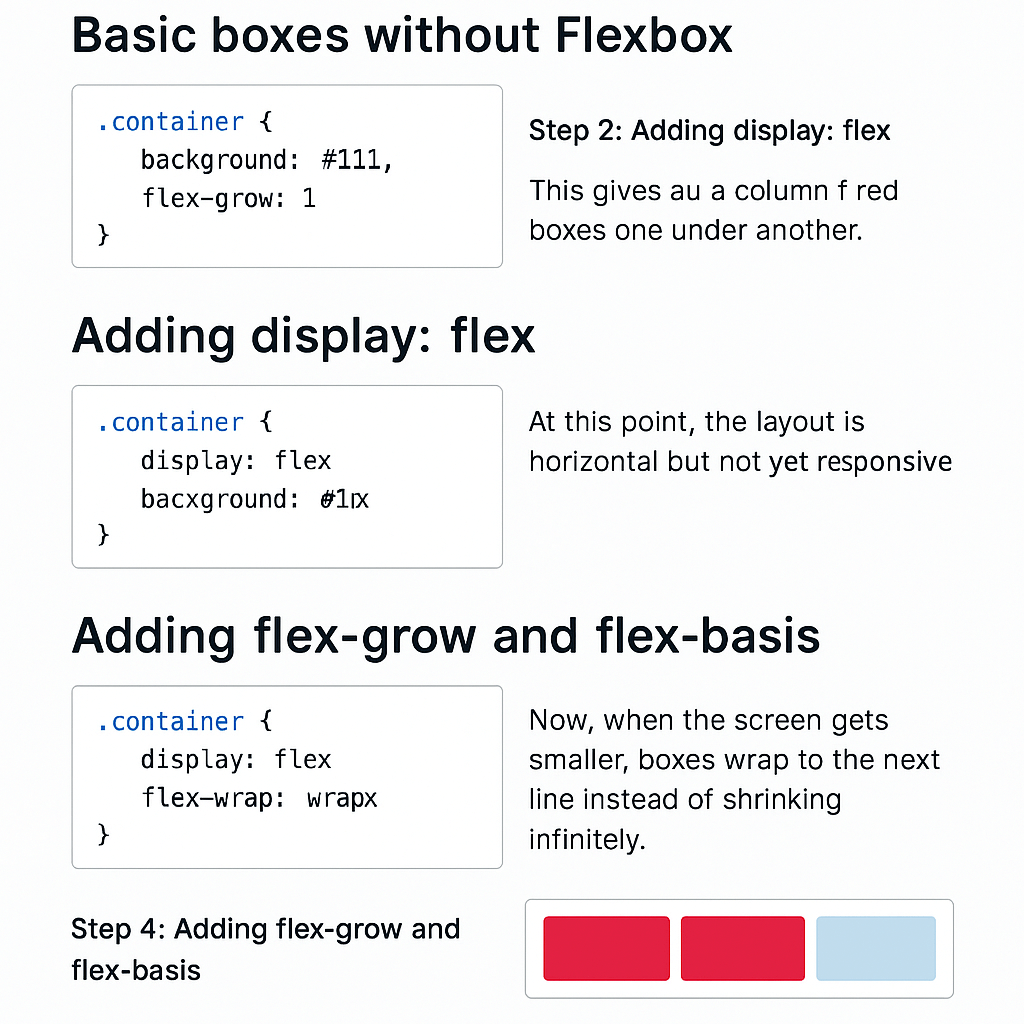 Responsive Layout with Flexbox - Step by Step CSS Tutorial - CSS Lab42 ...